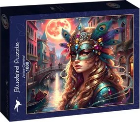 BLUEBIRD Čtvercové puzzle Benátský karneval / 1000 dílků / 63,5 × 63,5