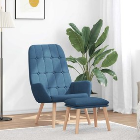 Relaxační křeslo s podnožkou modré textil 3315152