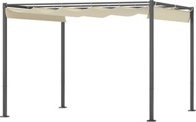 Pergola Outsunny přibližně 3x3m s magnetickou podložkou, kovový zahradní altán s nastavitelnou střechou, volně stojící, UV ochrana 30+, pro terasu a z