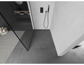 Mexen Kioto L, sprchová zástěna Walk-In 110 x 200 cm, 8mm čiré sklo černý vzor, ​​grafitový profil, 800-110-103-66-70