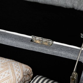 HOMCOM Lavice s úložným prostorem, nosnost až 150 kg, čalouněná lavice do obývacího pokoje, předsíně a ložnice, ocelové nohy, 101x38.5x44.5cm | Aosom…