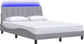 Rám postele bez matrace Hanko světle šedý 140 x 200 cm textil 3310461