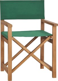 vidaXL Režisérská židle masivní teakové dřevo [47413] Barva: Zelená