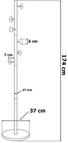 Stojanový věšák DAKAR černý mramor