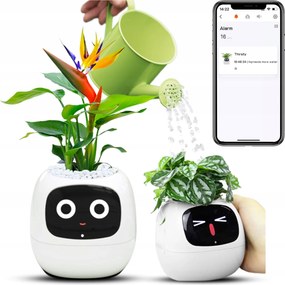 Inteligentní květináč Ivy Smart Planter, obal na květináč Plantsio, Bílý