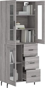 vidaXL Skříň highboard 69,5 x 34 x 180 cm kompozitní dřevo [3198615] Barva: kouřový dub