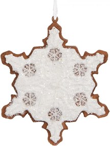 Závěsná dekorace perníková vločka Frosted Ginger - 9*1*10 cm