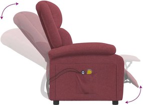 Elektrické masážní křeslo vínové textil 3098362