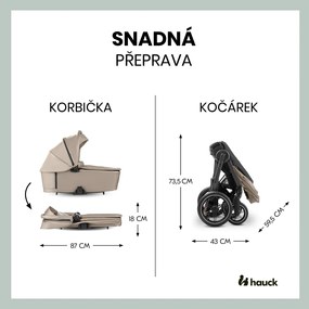Hauck Kombinovaný kočárek Comfort N Care Air 2v1 mocha