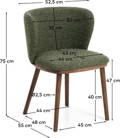 Zelené čalouněné jídelní křeslo Ciselia – Kave Home