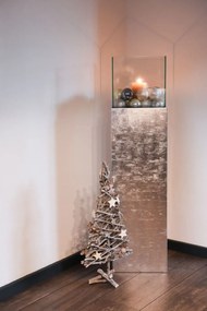 Svícen/dekorační sloup CANDELA, hliníkový kompozit, výška 100 cm, stříbrný lesk