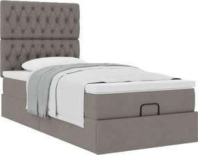 Osmanský rám postele s matrací taupe 90x190cm textil 3313206