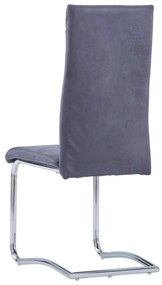 Petromila Konzolové jídelní židle 4 ks šedé umělá semišová kůže
