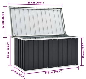 vidaXL Marketos Zahradní úložný box antracitový 129 x 67 x 65 cm