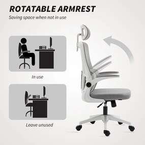 Ergonomická kancelářská židle Vinsetto, pracovní židle s nastavitelnými opěrkami, opěrkou hlavy, naklápěcí funkcí, výškově nastavitelná otáčecí židle…