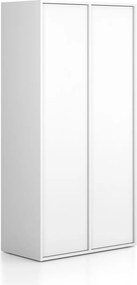 Kancelářská skříň FRAME, 2x dveře, 872 x 450 x 1735 mm, PUSH-lock, bílá