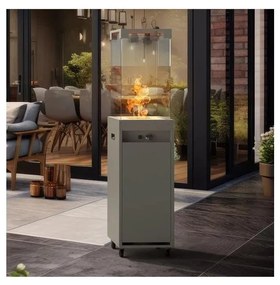 Planika Faro GAS - Venkovní plynový krb 142x36 cm 8kW šedá + ochranný kryt GO-FASG-00-K2