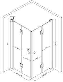 BPS-koupelny Čtvercový sprchový kout HYD-SK08M 90x90 černá/transparent