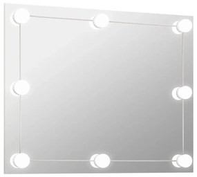 vidaXL Nástěnné zrcadlo bez rámu s LED osvětlením obdélníkové sklo