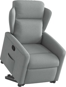 Zvedací polohovací křeslo světle šedé textil 3303134