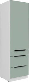 ARIA sb | vysoká skříňka 60 DKS-210 3S1F potravinová | UNI DVÍŘKA | 60 cm | PREMIUM BOX | bílá/aquamarine