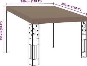 Altán ke zdi 3 x 3 x 2,5 m taupe 312265