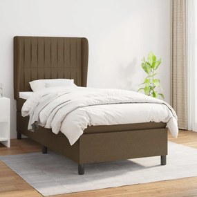 vidaXL Box spring postel s matrací 90x200 cm textil [3128099] Barva: tmavě hnědá