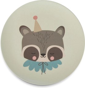 EEF lillemor Bambusové nádobí pro děti Circus Raccoon - set 5 ks, zelená barva, béžová barva