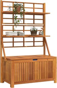 Úložný box s treláží 99 x 50 x 160 cm masivní akáciové dřevo 318760