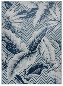 Dywany Łuszczów, Kusový koberec Botanic 65242 Feathers aqua – na ven i na doma, 78x150, modrá, chodba / předsíň