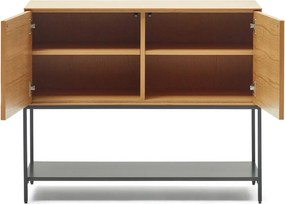 Nízká komoda v dekoru dubu v přírodní barvě 97,5x80 cm Vedrana – Kave Home