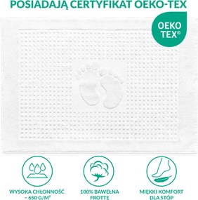 PODLOŽKA DO KOUPELNY HOTEL FEET BÍLÁ 50X70 CM