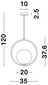 Nova Luce Závěsné svítidlo OBITAR opálové sklo mosazný zlatý kov E27 1x12W