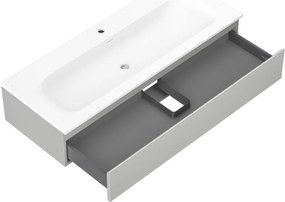 Mexen Orio, koupelnová skříňka 120 cm s umyvadlem Vela, 1 zásuvka, šedá matná/bílá matná, 91A10-12023-1-BF62-W23M01