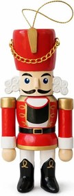 Dřevěná vánoční ozdoba louskáček 12 cm, závěsný