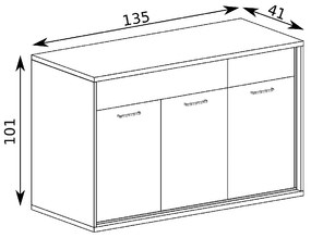 Obývací stěna Mediolan - sestava E - natural hikora