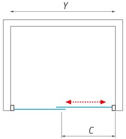 Roth LLD2/1400 sprchové dveře posuvné 140 x 190 cm 556-1400000-00-02 brillant / transparent