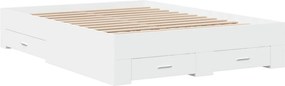 Rám postele se zásuvkami bílý 135 x 190 cm kompozitní dřevo 3280405