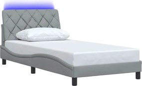 Rám postele s LED bez matrace Světle šedá 100x200 cm Látka 3310650
