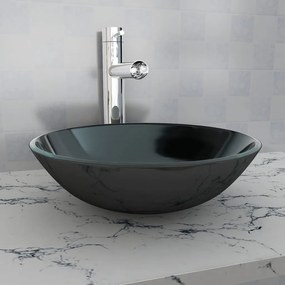 Umyvadlo z tvrzeného skla 42 cm černé 142231