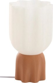 Bílá/hnědá plastová stolní lampa (výška 27 cm) Camier – Jotex