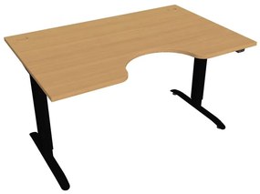Hobis Motion Elektr. nastavitelný stůl 140x90 - HOBIS ERGO MOTION MSE 2 1400 Dekor stolové desky: buk, Barva kovové podnože: černá