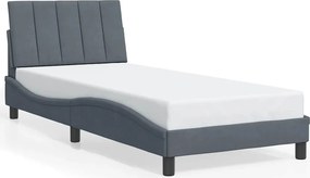 Rám postele bez matrace Hanko tmavě šedá 80 x 200 cm samet 3207814