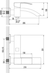 Sapho GINKO 1101-10B vanová baterie černá mat
