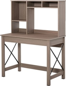 HOMCOM Stůl s úložným regálem Moderní dřevěný stůl s policemi a velkou pracovní plochou pro malé prostory Kancelář Ložnice, 105 x 50 x 137,5 cm, Svět…