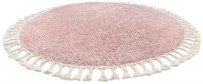 Dywany Łuszczów, Kusový koberec Berber 9000 pink kruh, 160x160 (průměr) kruh, růžová, obývací pokoj