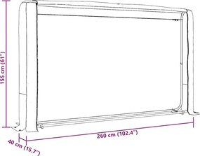 vidaXL Stojan na palivové dřevo s krytem proti dešti 250x25x150 cm [4100711]