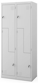 Šatní skříň typu L 4-boxová, šedá, 800x1850x450 mm: JULIA