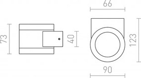 RED R10132 Venkovní svítidlo MOIRE II aluminum sklo  230V G9 25W IP54 - RED - DESIGN RENDL