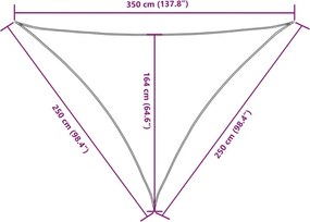 vidaXL Stínící plachta oxfordská látka trojúhelník 2,5x2,5x3,5 m [135829] Barva: krémová